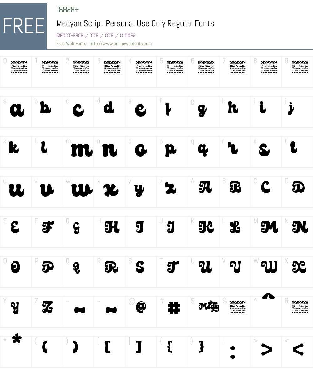Medyan Script Regular Personal 1.00;July 8, 2021;FontCreator 13.0.0.2683 64-bit Fonts Free ...