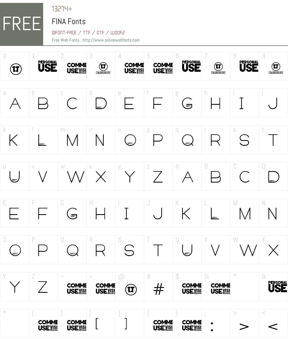FINA 1.00 November 5, 2015, initial release Fonts Free Download ...