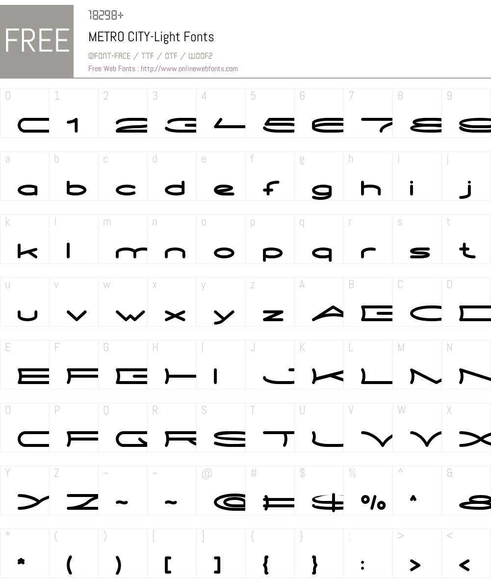 METRO CITY-Light 1.00;January 4, 2019;FontCreator 11.5.0.2430 64-bit ...