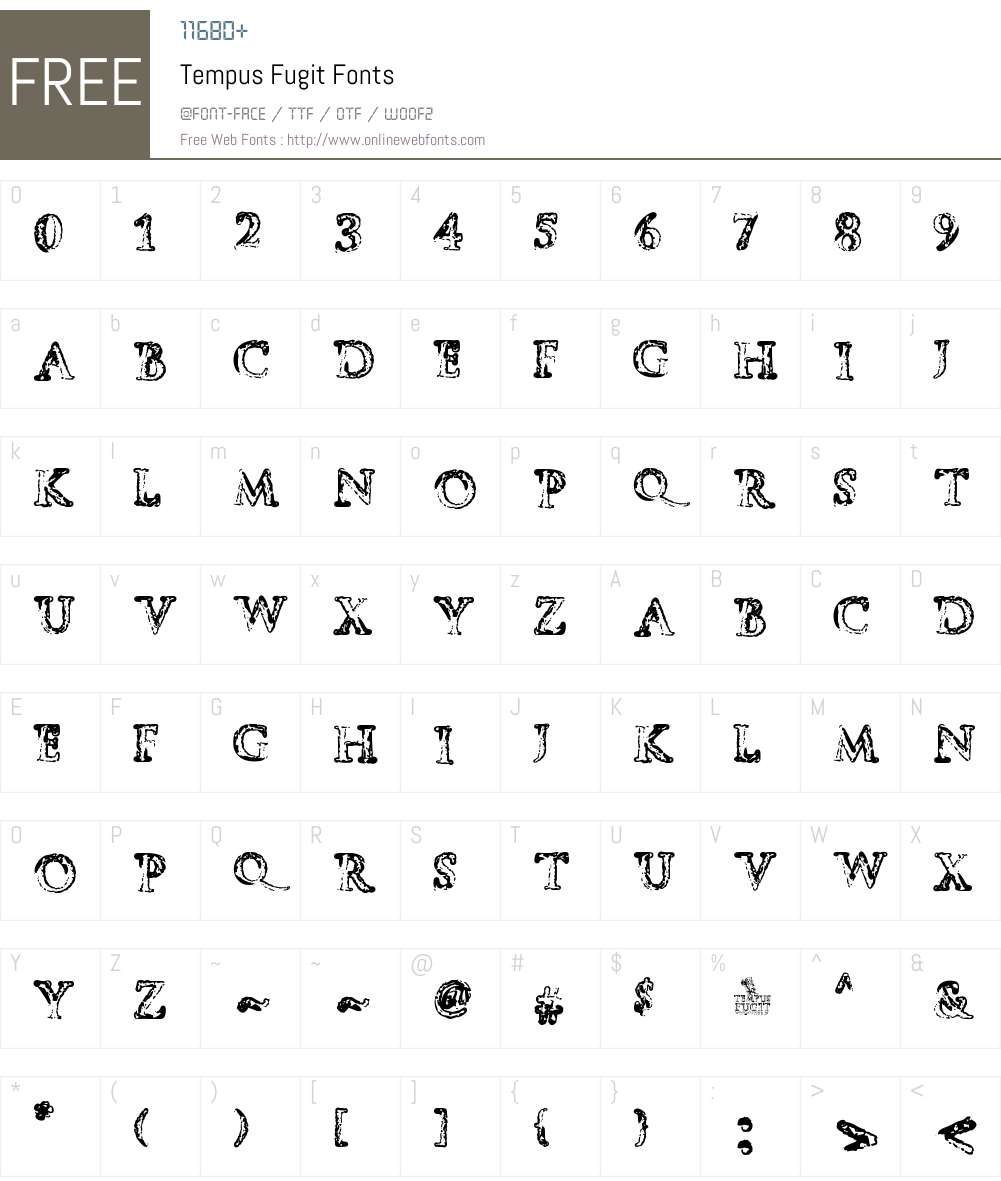 Tempus Fugit 1.00 May 27, 2015, initial release Fonts Free Download ...