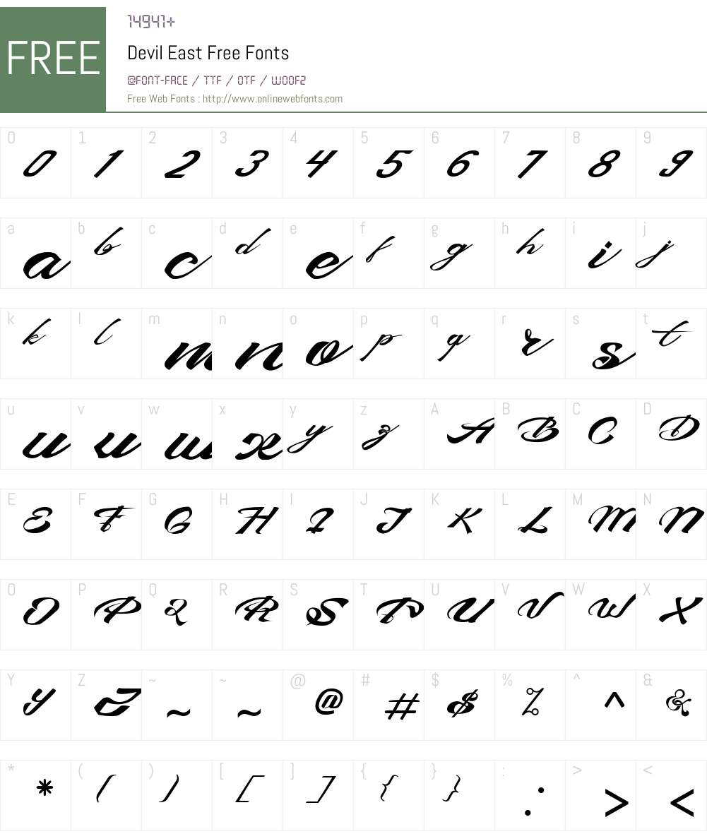 Devil East Free 001.001 Fonts Free Download - OnlineWebFonts.COM