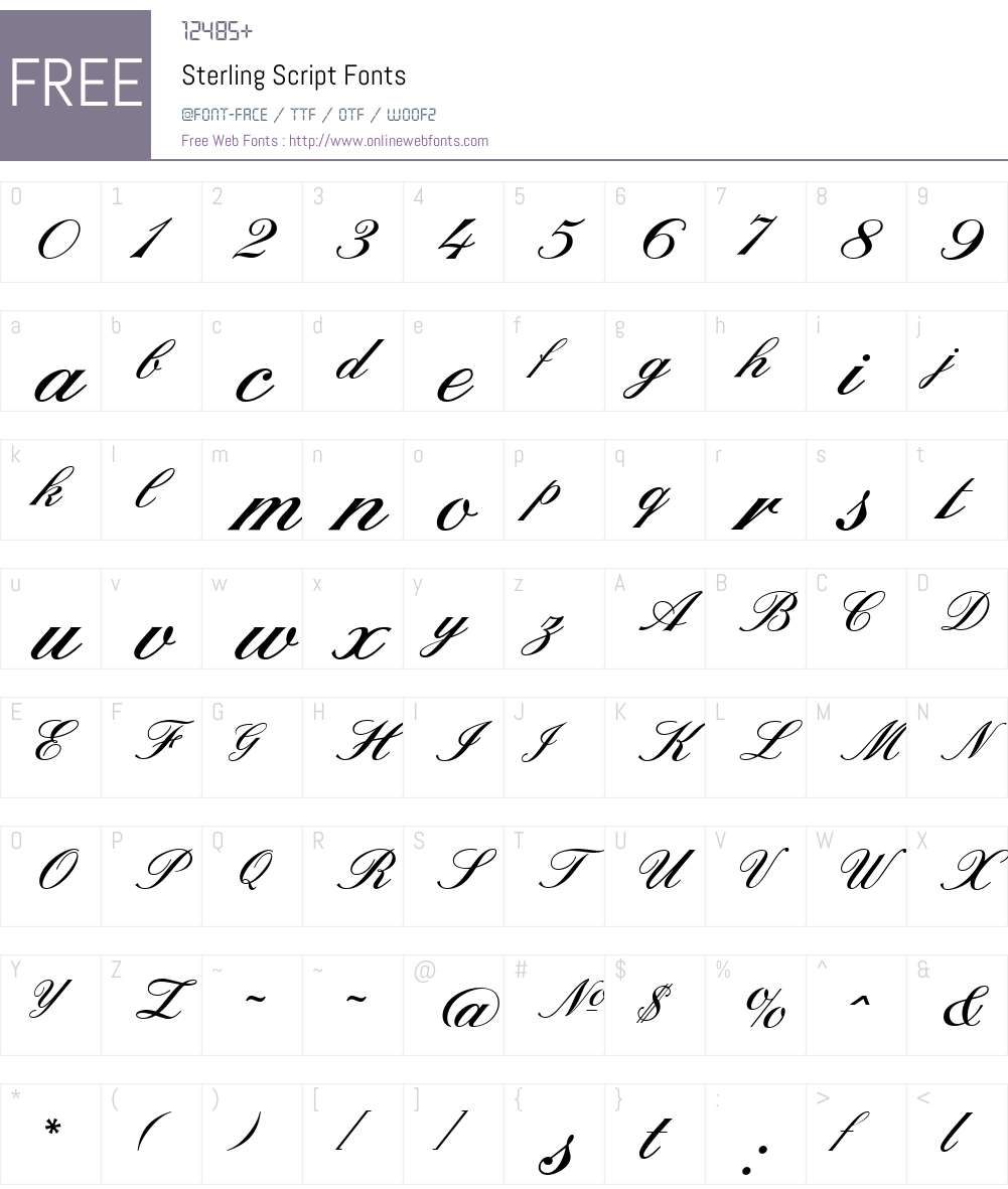 Sterling Script 1.00 November 2005 Fonts Free Download - OnlineWebFonts.COM