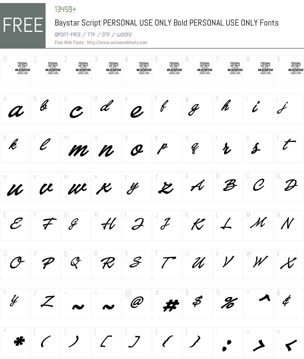 Baystar Script PERSONAL USE ONLY Bold PERSONAL USE ONLY 1.000;FEAKit 1. ...