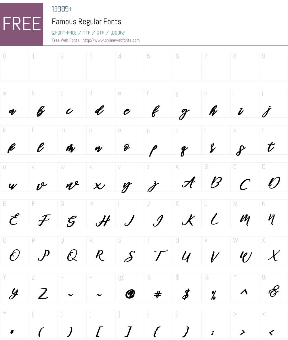 Famous Regular 1.000 Fonts Free Download - OnlineWebFonts.COM