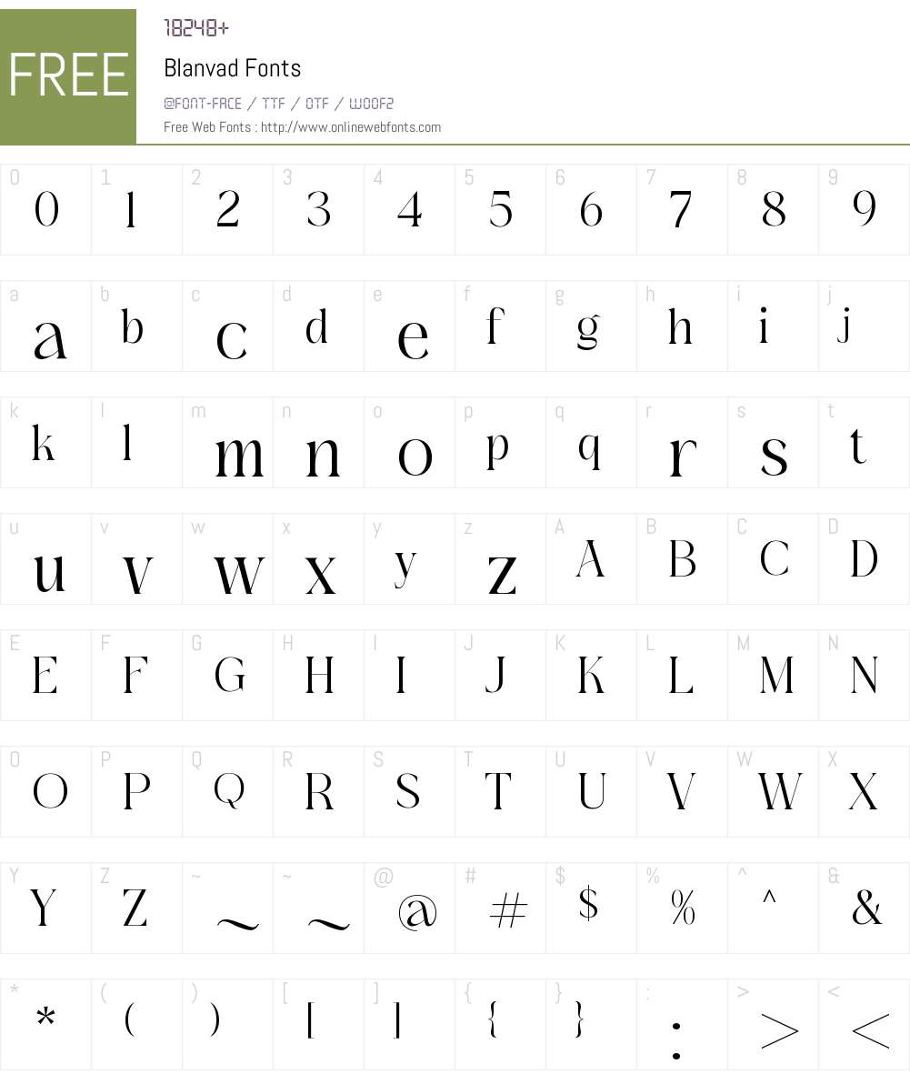 Blanvad 1.00;August 4, 2023;FontCreator 13.0.0.2683 32-bit Fonts Free ...