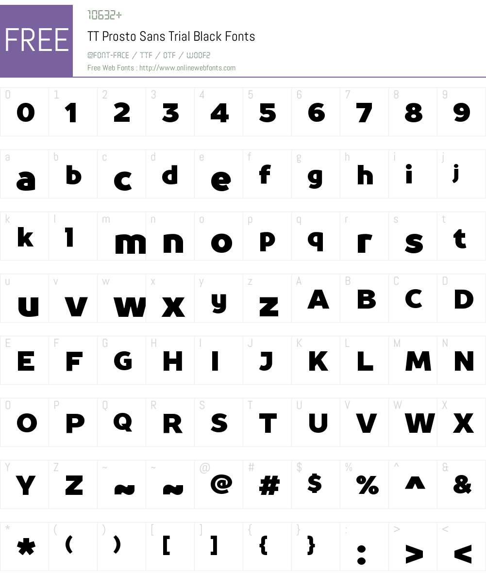TT Prosto Sans Trial Black 1.110 Fonts Free Download - OnlineWebFonts.COM