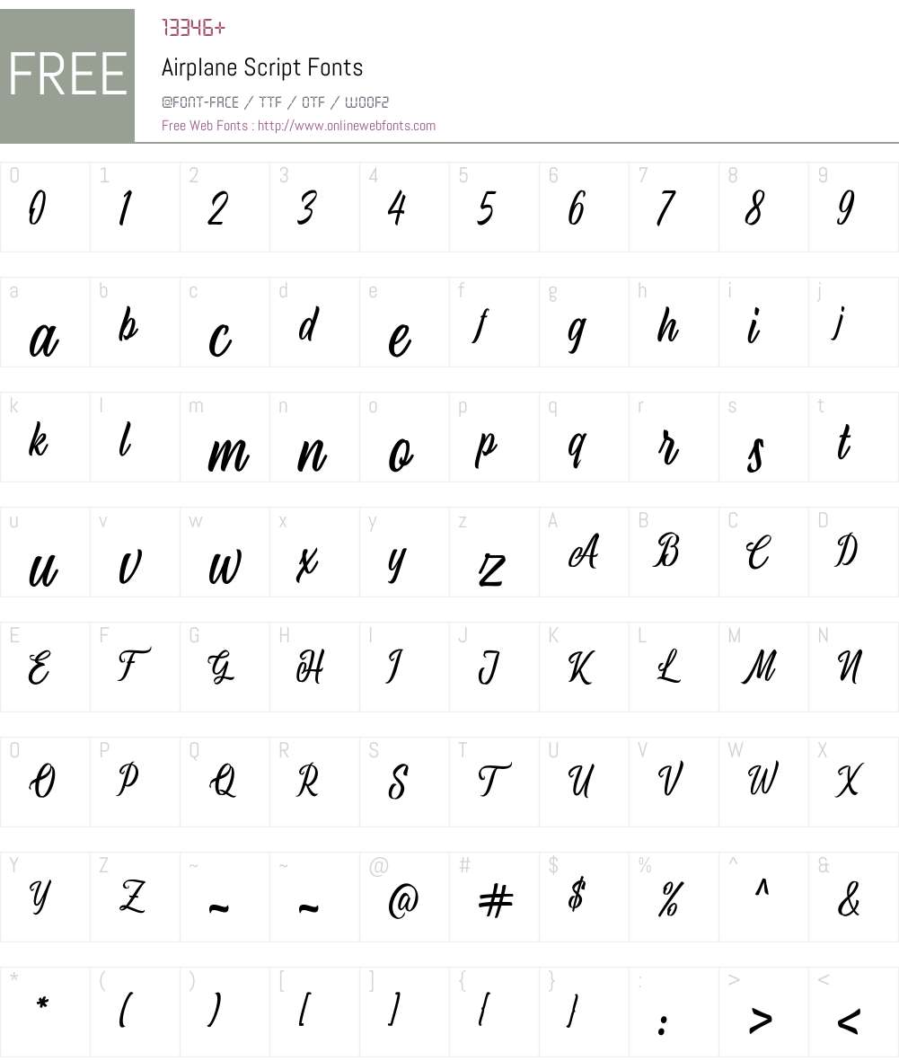 Airplane Script 1.000 Fonts Free Download - OnlineWebFonts.COM