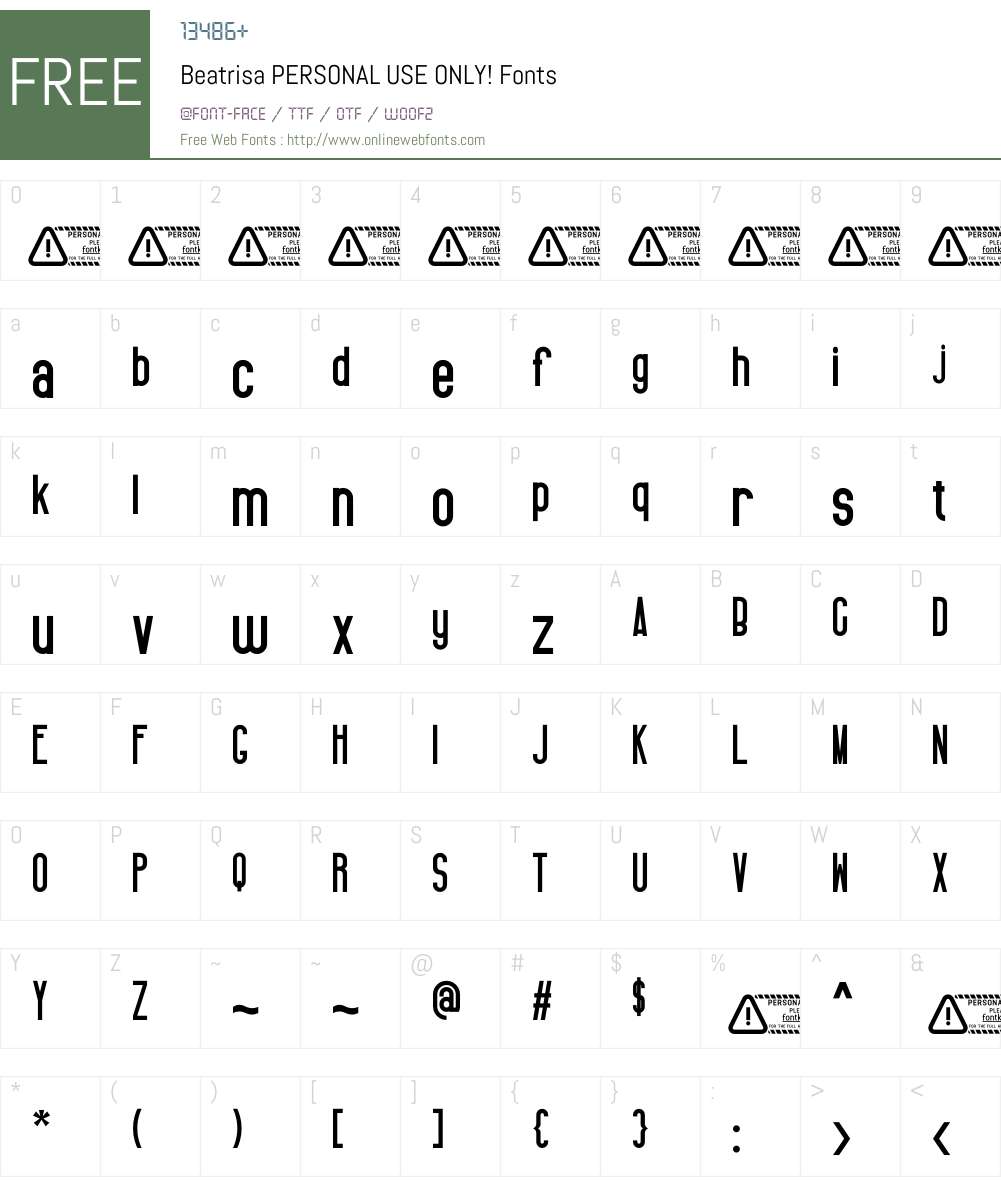 Beatrisa PERSONAL USE ONLY! 1.00;April 3, 2023;FontCreator 12.0.0.2563 ...