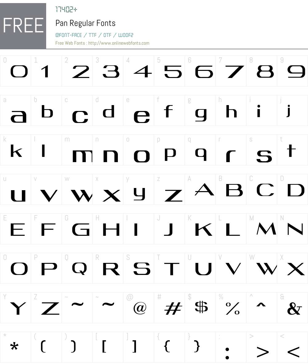 Pan 1.000 Fonts Free Download - OnlineWebFonts.COM