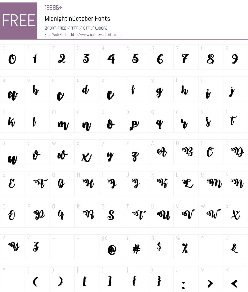 Midnight in October 1.000;PS 001.001;hotconv 1.0.56 Fonts Free Download ...