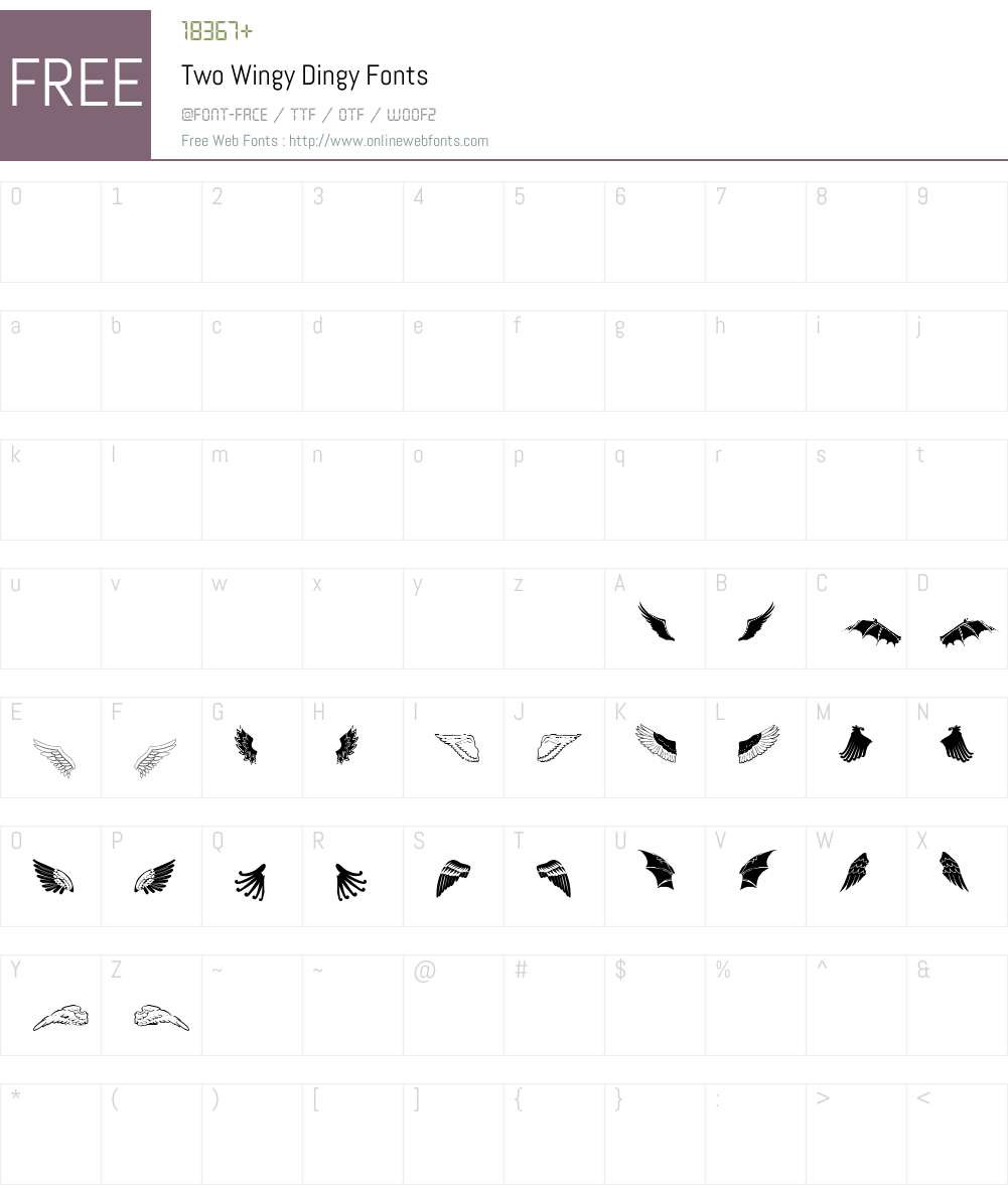 Two Wingy Dingy 000.000 Fonts Free Download - OnlineWebFonts.COM