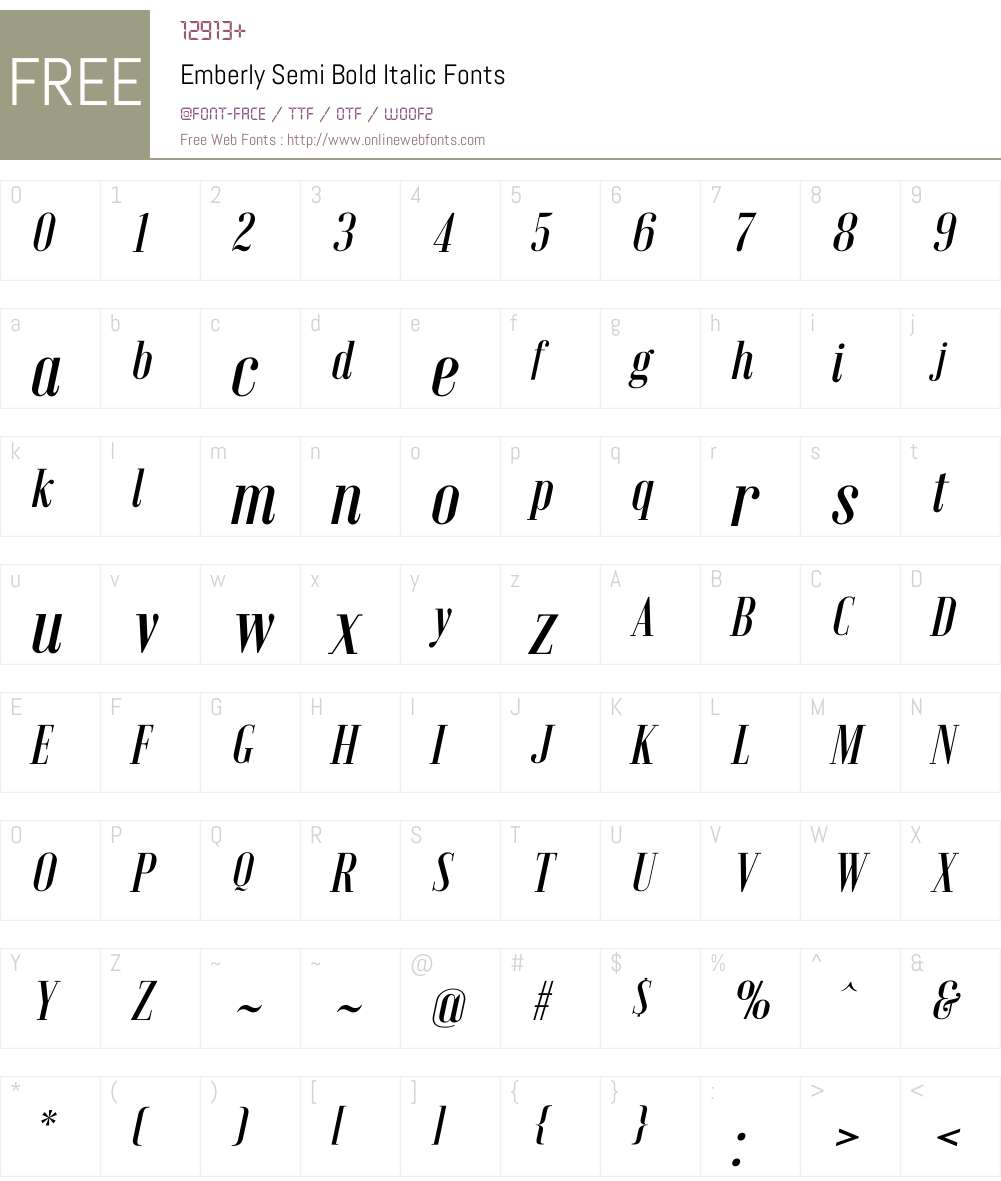 Emberly Semi Bold Italic 1.000 Fonts Free Download - OnlineWebFonts.COM