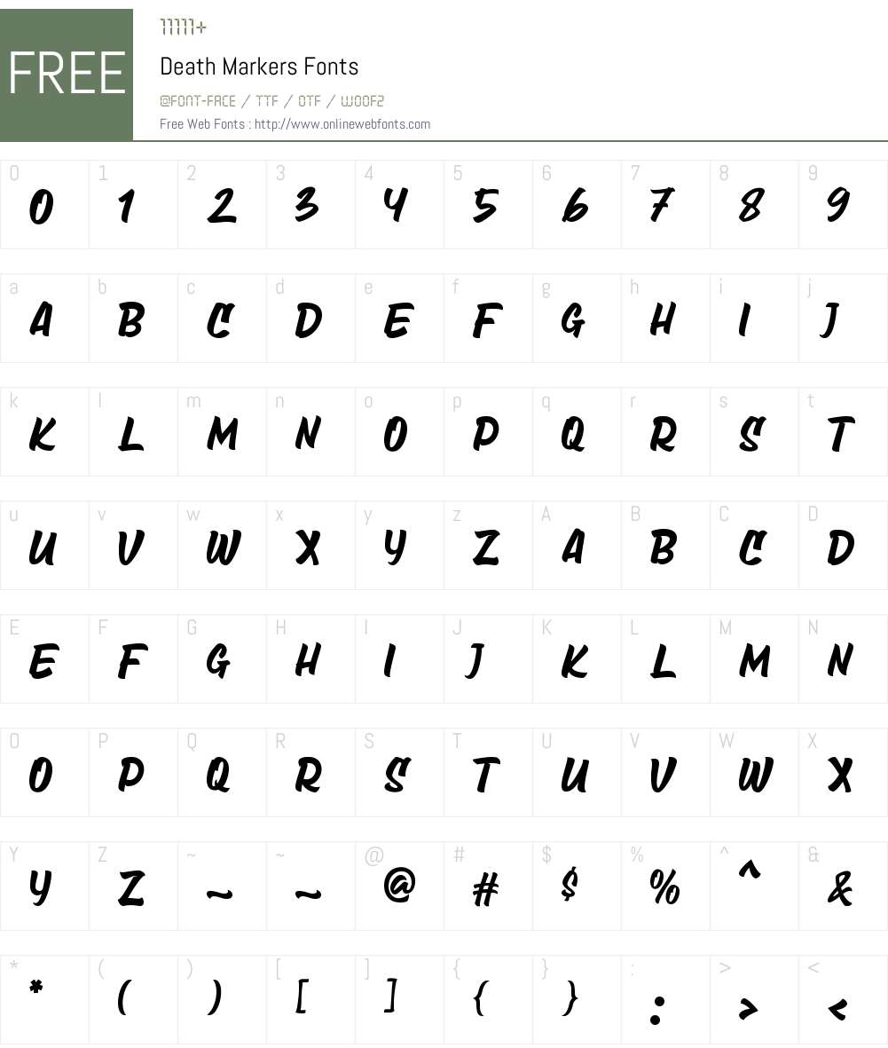 Death Markers 1.00;January 31, 2020;FontCreator 12.0.0.2546 64-bit ...