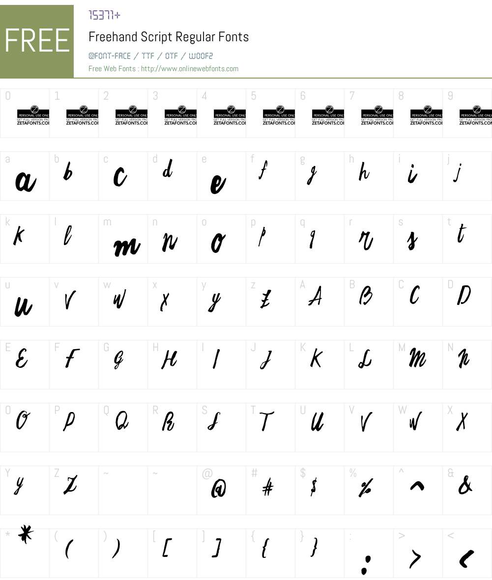 Freehand Script Regular 1.007 Fonts Free Download - OnlineWebFonts.COM