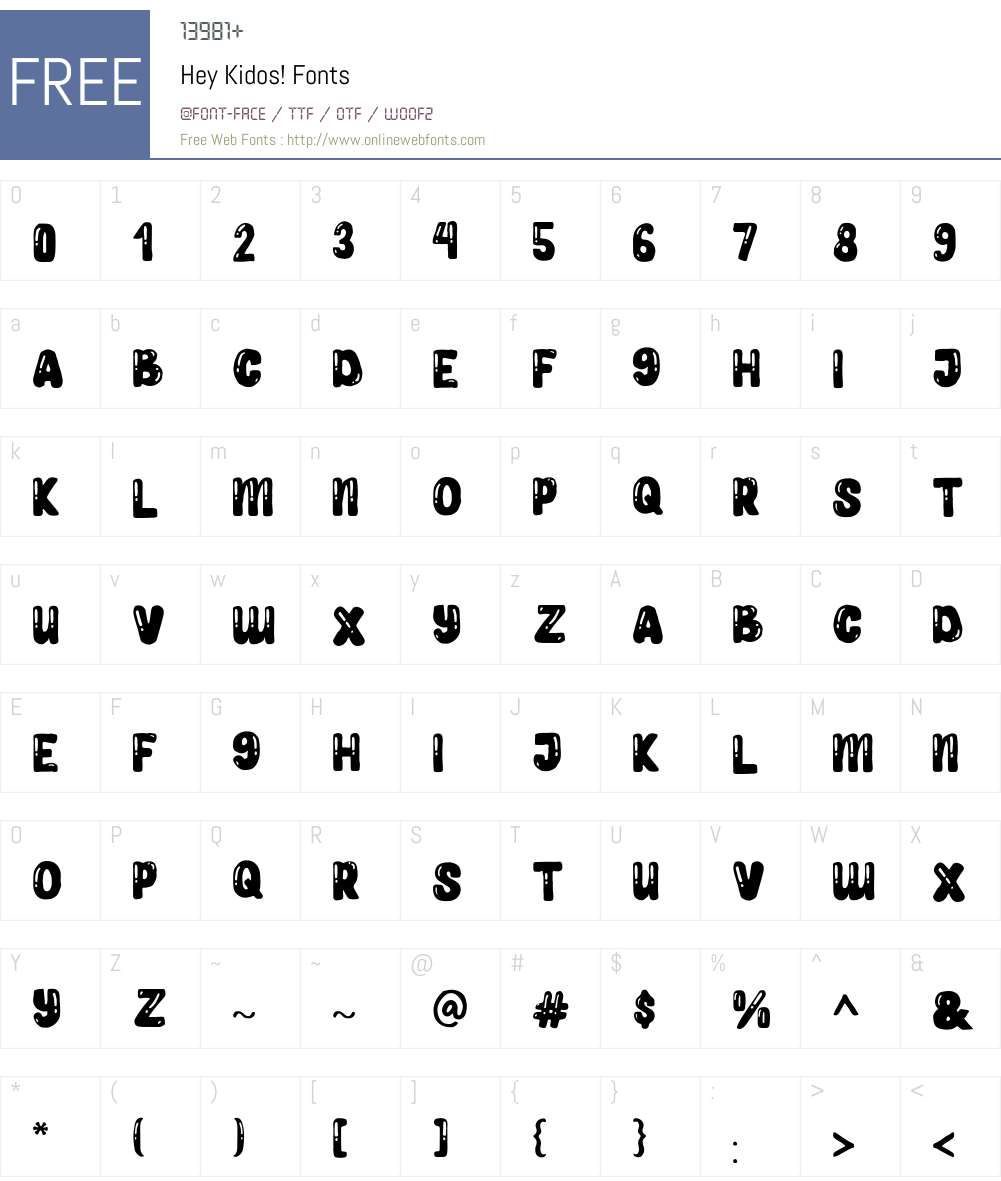 Hey Kidos 1.000 Fonts Free Download - OnlineWebFonts.COM