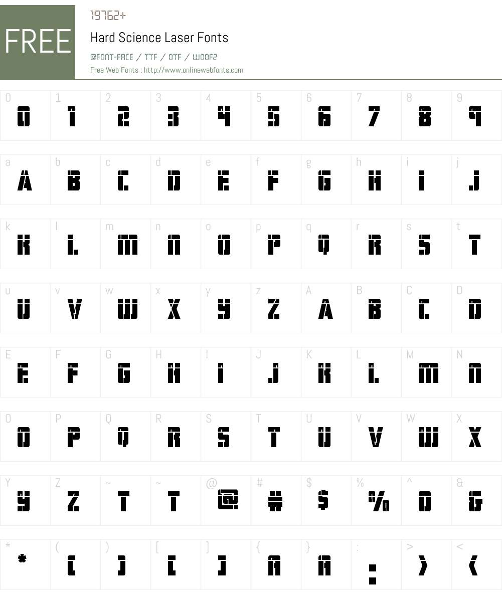 Hard Science Laser 1.0; 2019 Fonts Free Download - OnlineWebFonts.COM