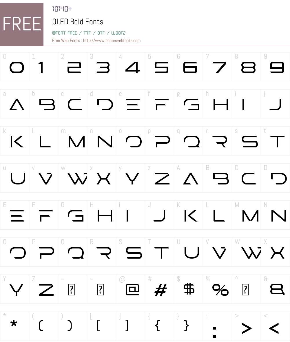 OLED Bold 1.00;June 10, 2020;FontCreator 13.0.0.2620 32-bit Fonts Free Download - OnlineWebFonts.COM