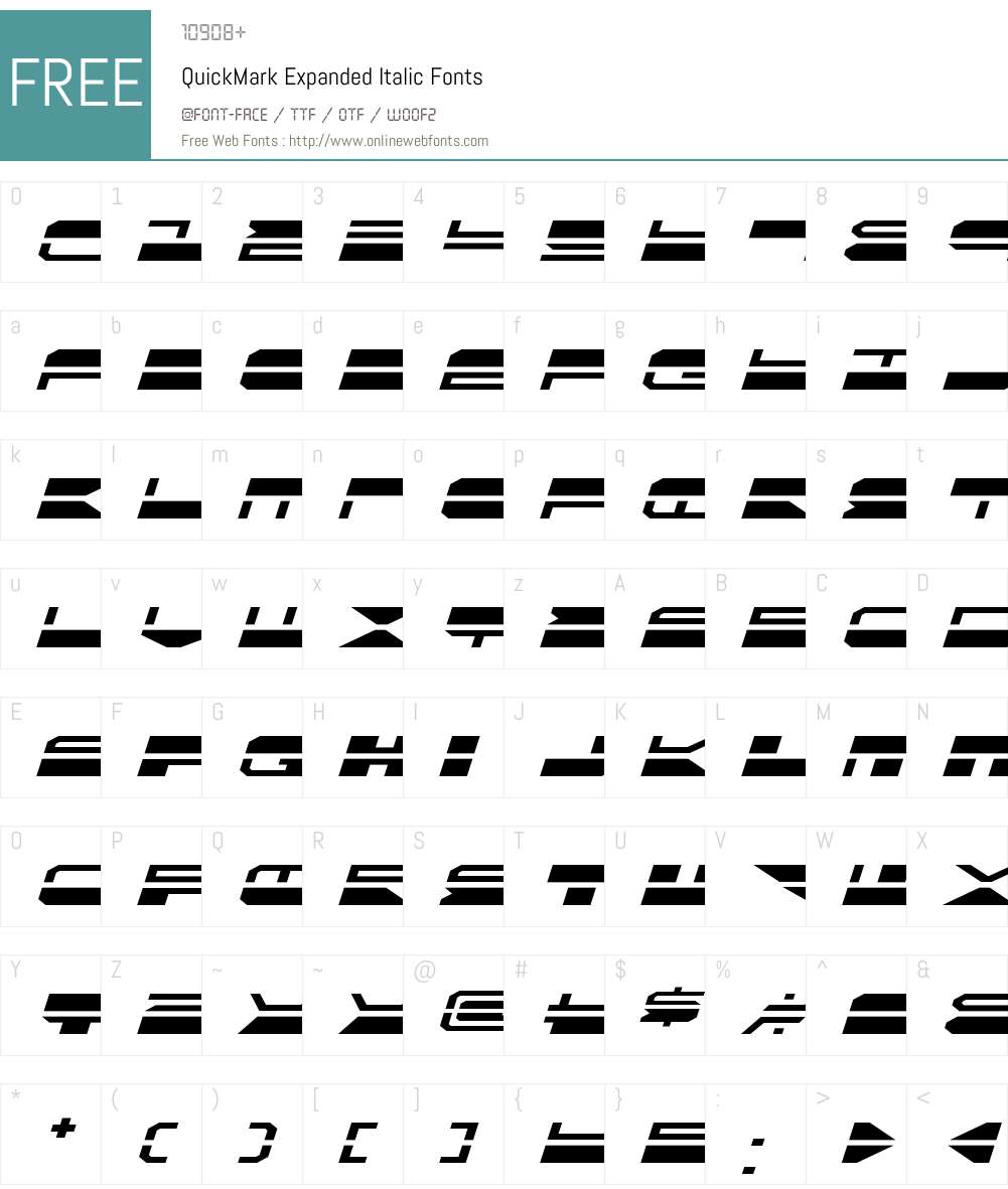 QuickMark Expanded Italic 3.0; 2019 Fonts Free Download - OnlineWebFonts.COM
