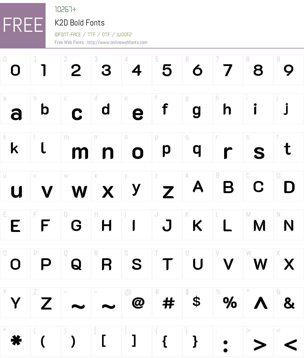 K2D Bold 1.000; ttfautohint (v1.6) Fonts Free Download - OnlineWebFonts.COM
