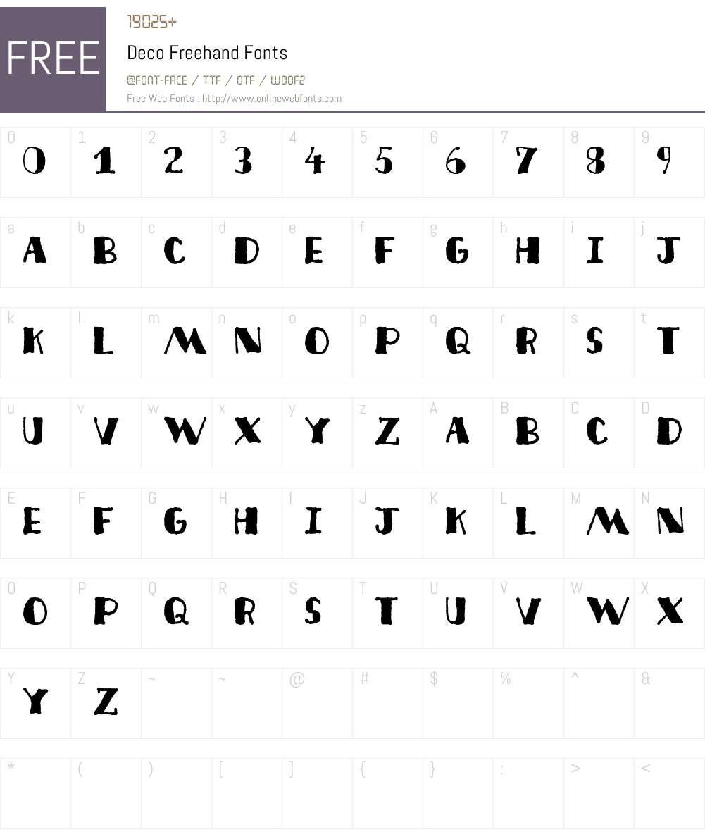 Deco Freehand 2001; 1.0, initial release Fonts Free Download ...