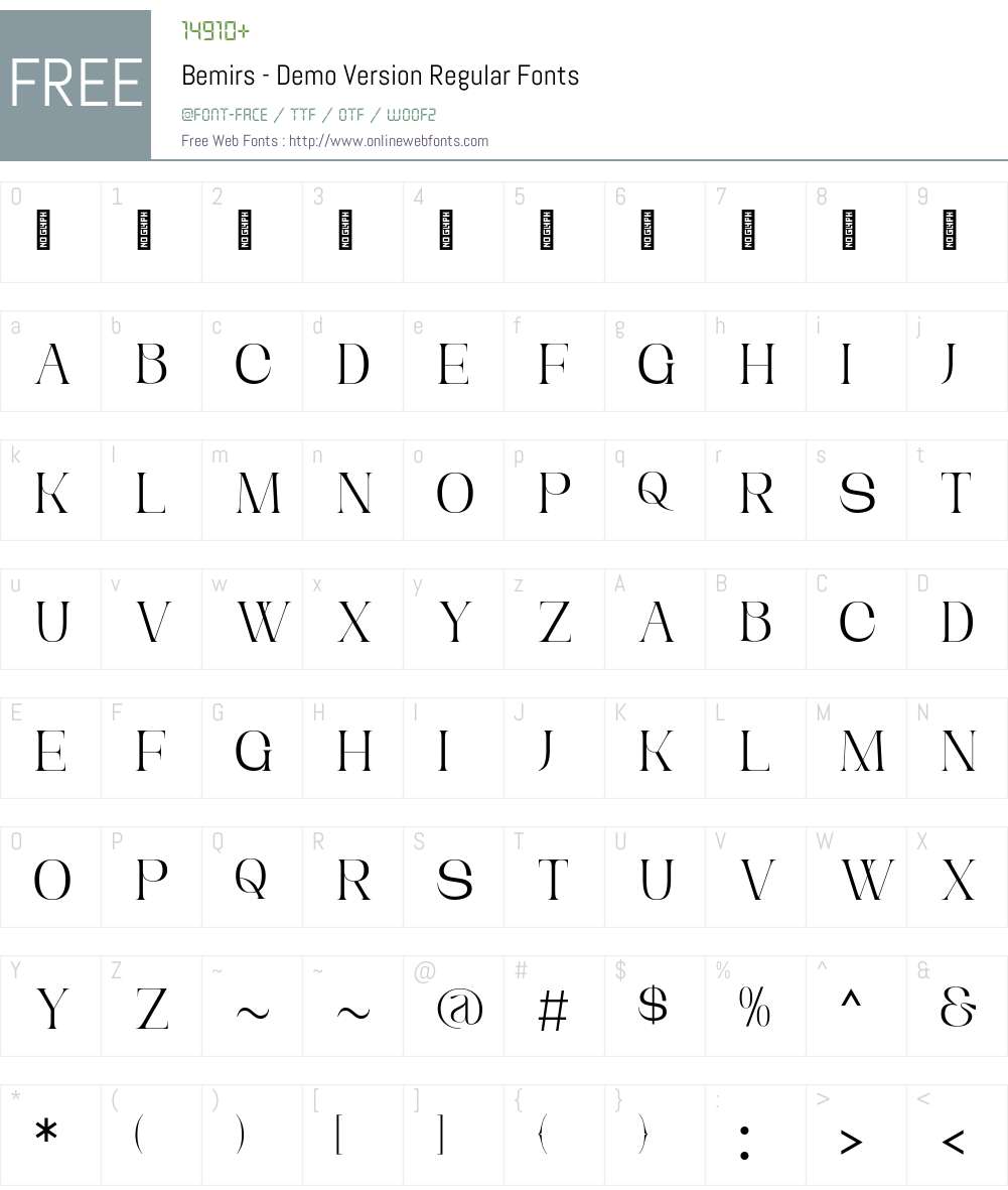 Bemirs - Demo Version 1.000 Fonts Free Download - OnlineWebFonts.COM