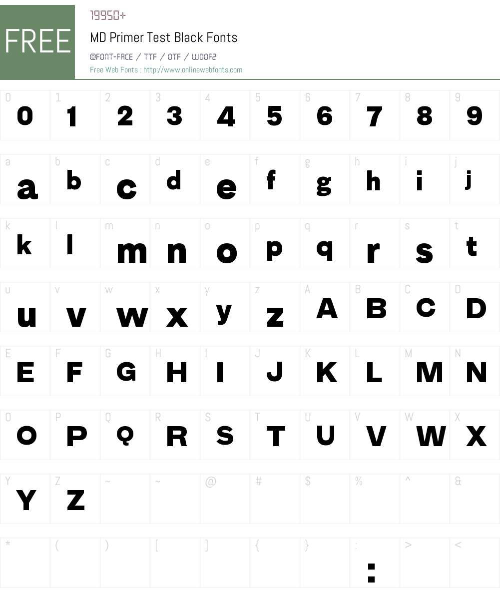 MD Primer Test Black 1.000;FEAKit 1.0 Fonts Free Download ...
