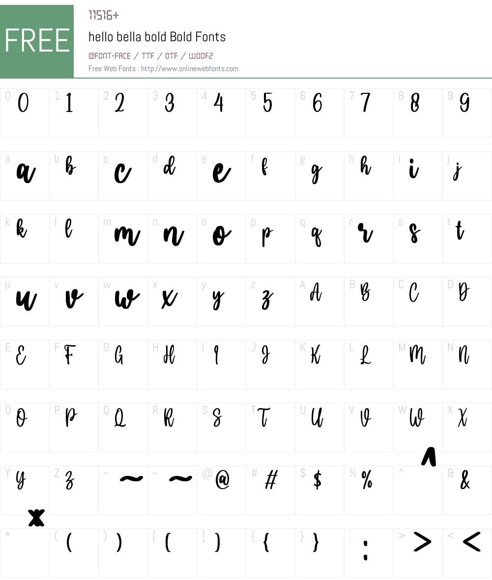 hello bella bold Bold 1.00;September 15, 2020;FontCreator 12.0.0.2525 64-bit Fonts Free Download ...