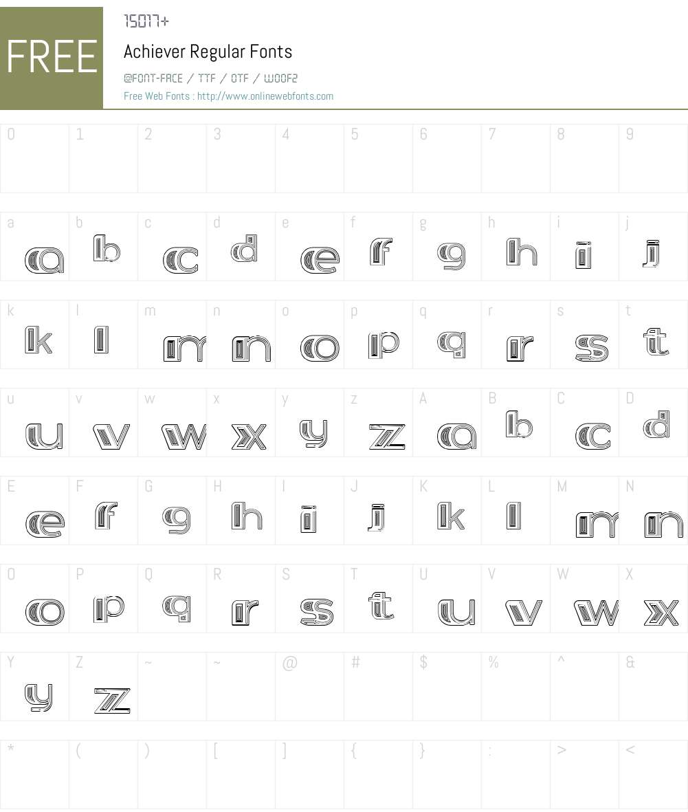 Achiever 1.000 Fonts Free Download - OnlineWebFonts.COM