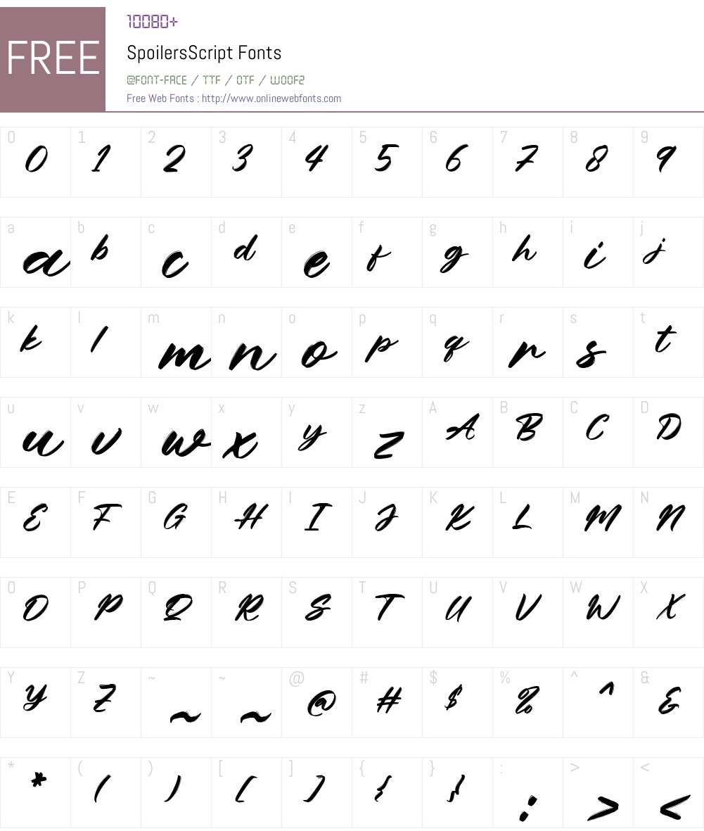 Spoilers Script 1.000 Fonts Free Download - OnlineWebFonts.COM