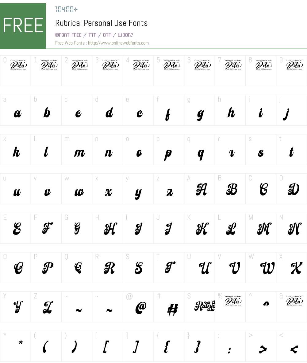 Rubrical Personal Use 1.00;October 27, 2023;FontCreator 13.0.0.2683 64-bit Fonts Free Download ...