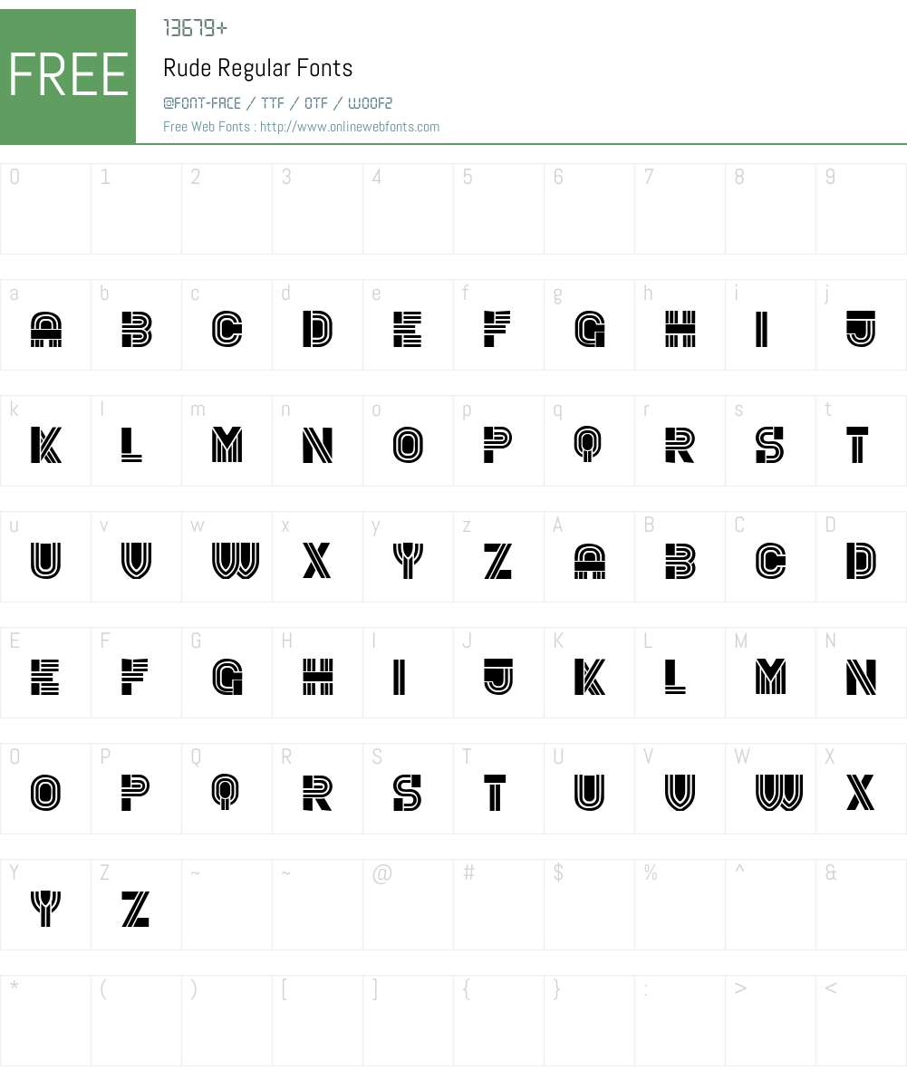 Rude Regular 1.000 Fonts Free Download - OnlineWebFonts.COM