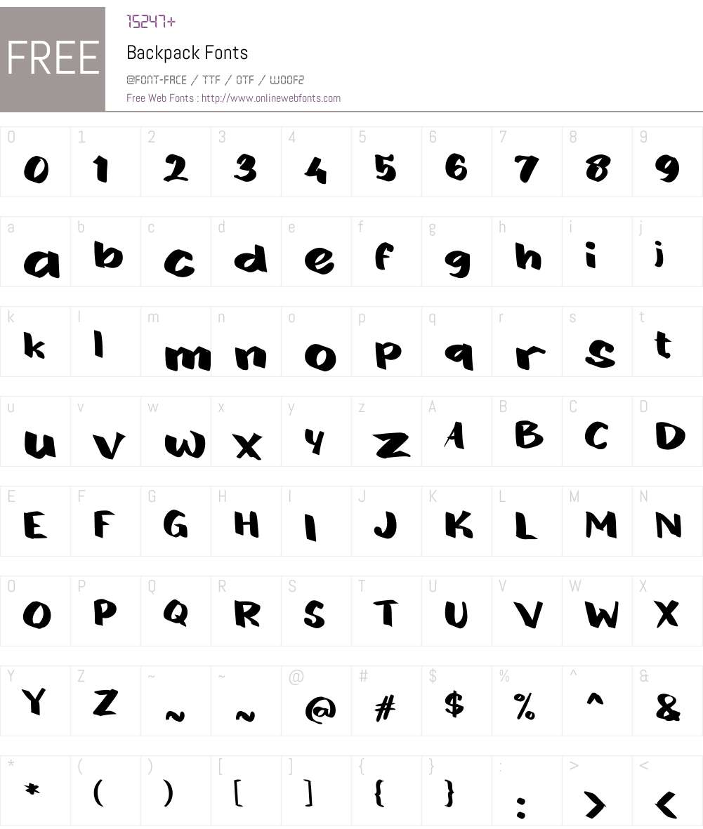 b Backpack 001.000 Fonts Free Download - OnlineWebFonts.COM