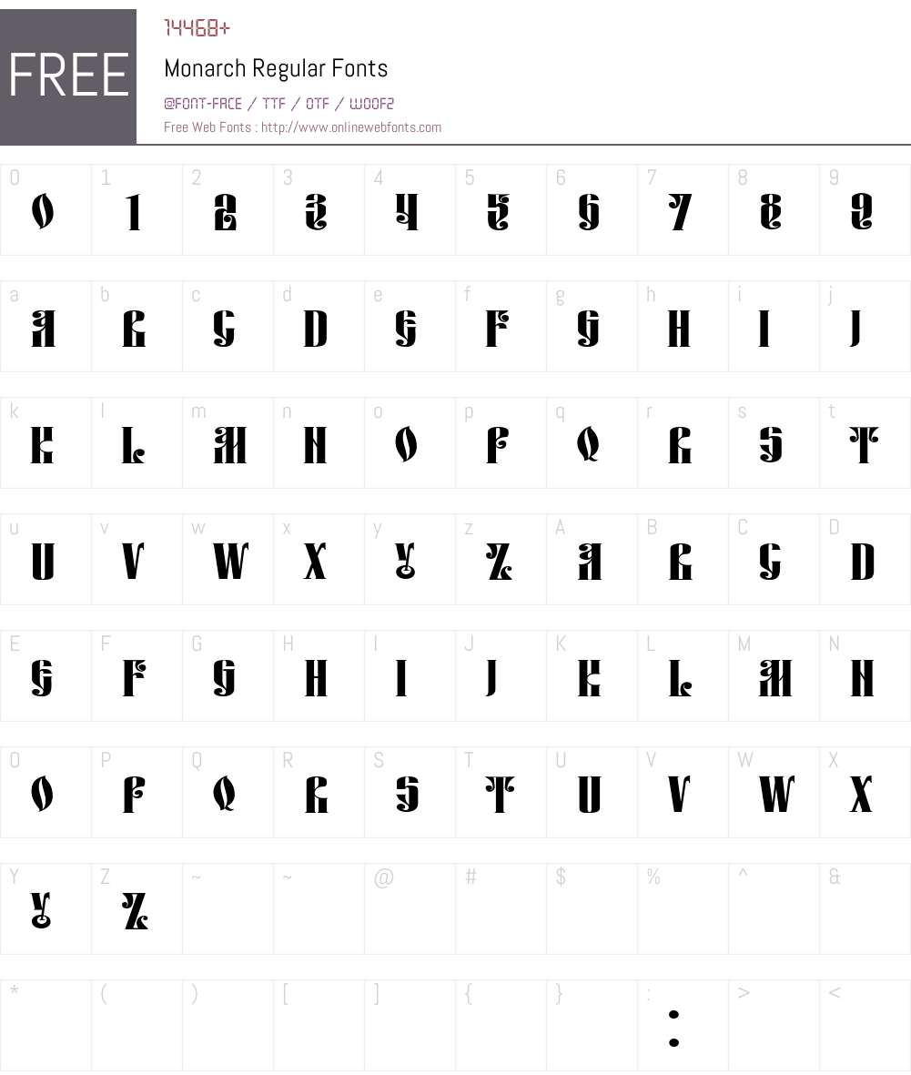 Monarch Regular 1.000 Fonts Free Download - OnlineWebFonts.COM