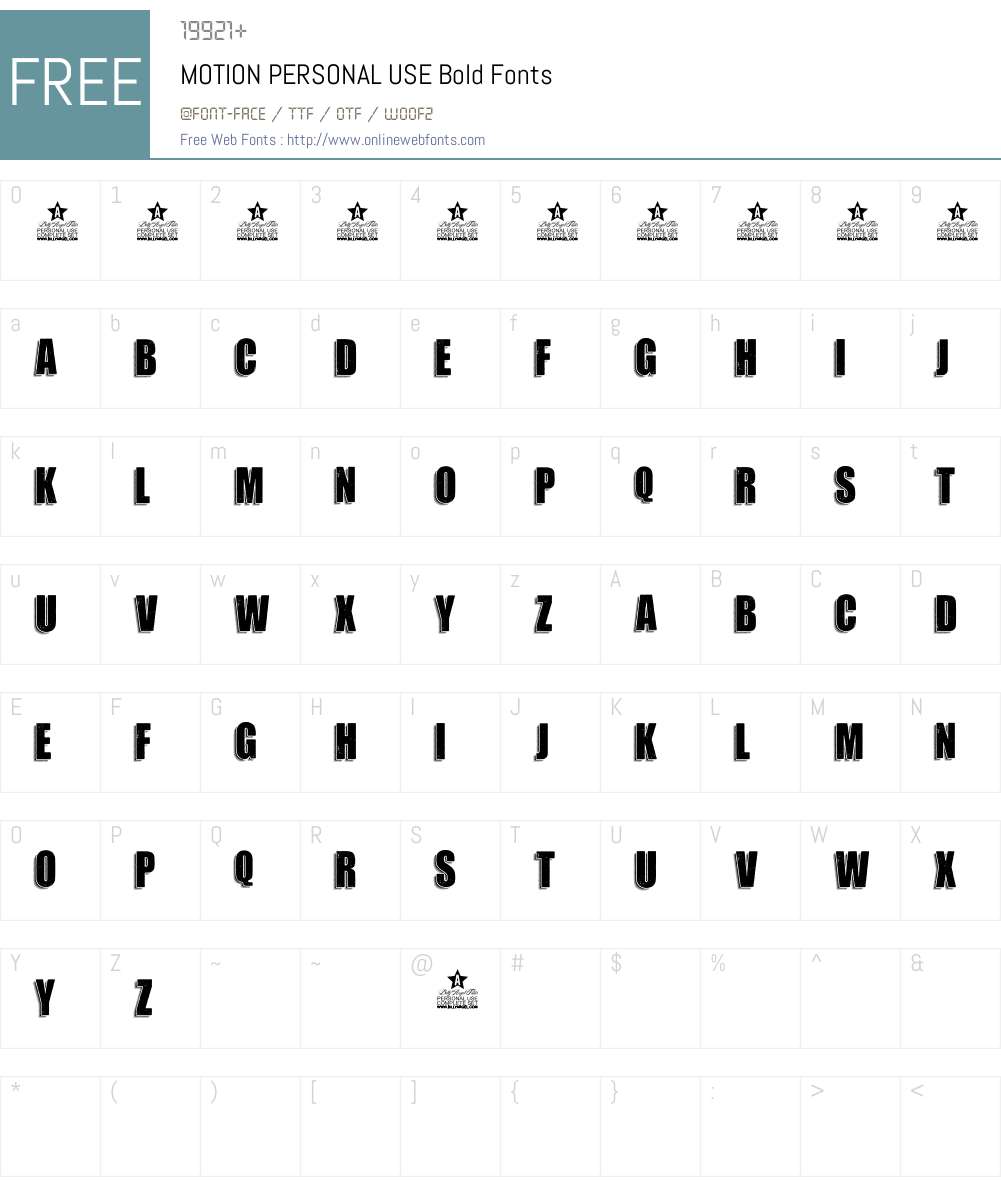 MOTION PERSONAL USE Bold 1.000 Fonts Free Download - OnlineWebFonts.COM