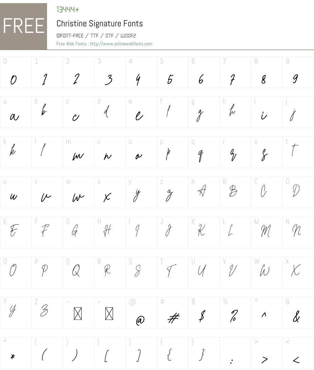 Christine Signature 1.001;Fontself Maker 3.5.1 Fonts Free Download ...