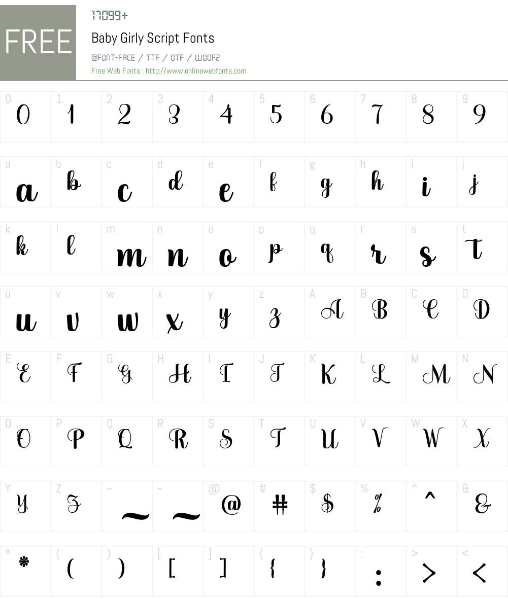Baby Girly Script 1.000 Fonts Free Download - OnlineWebFonts.COM