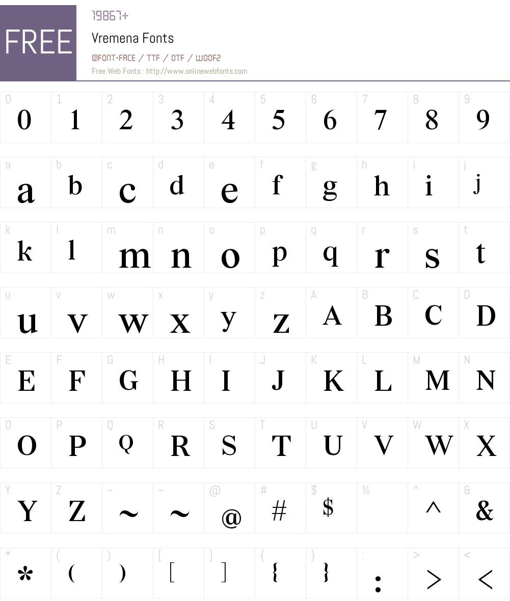 Vremena 001.001 Fonts Free Download - OnlineWebFonts.COM