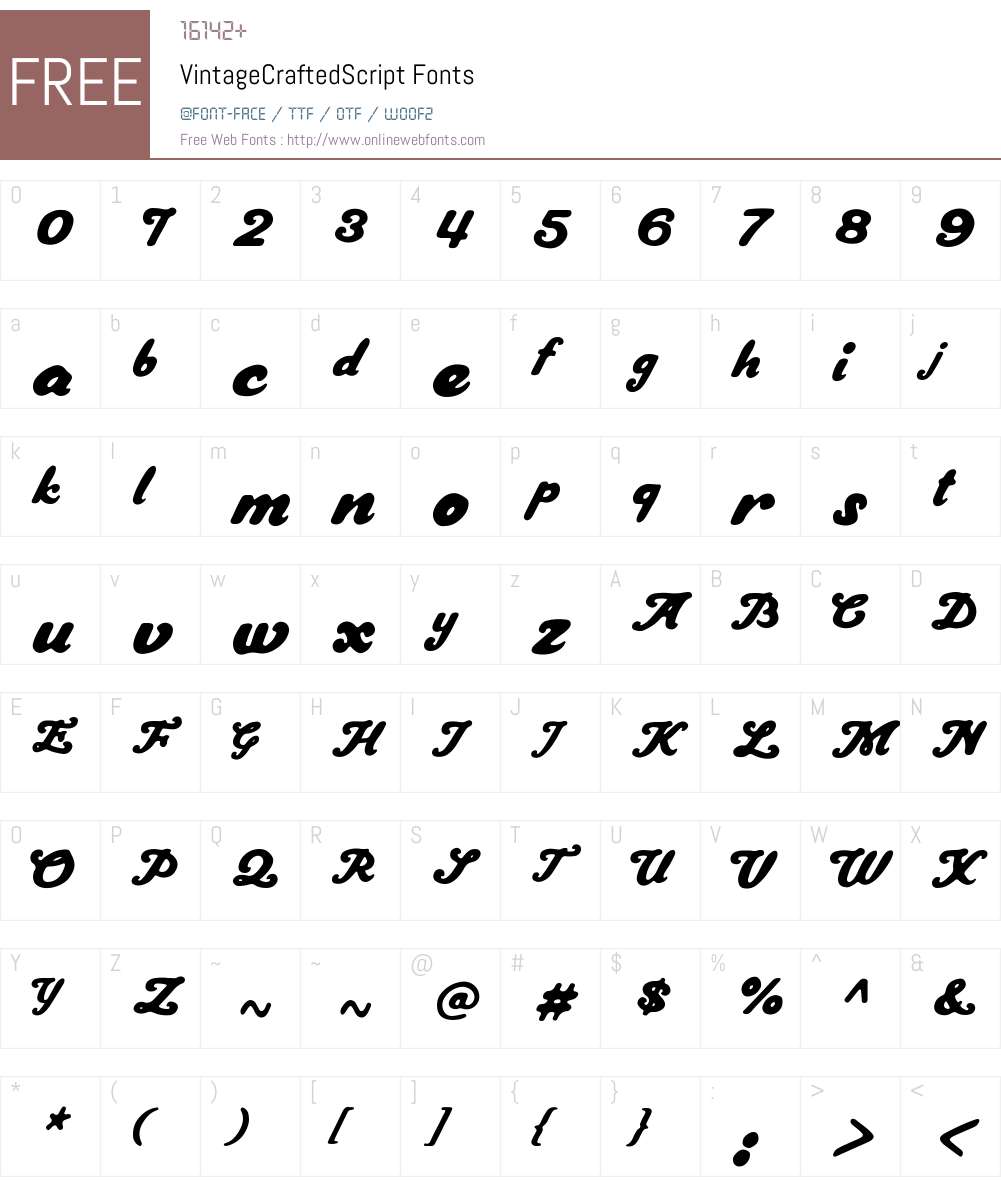 Vintage Crafted Script 1.000 Fonts Free Download - OnlineWebFonts.COM