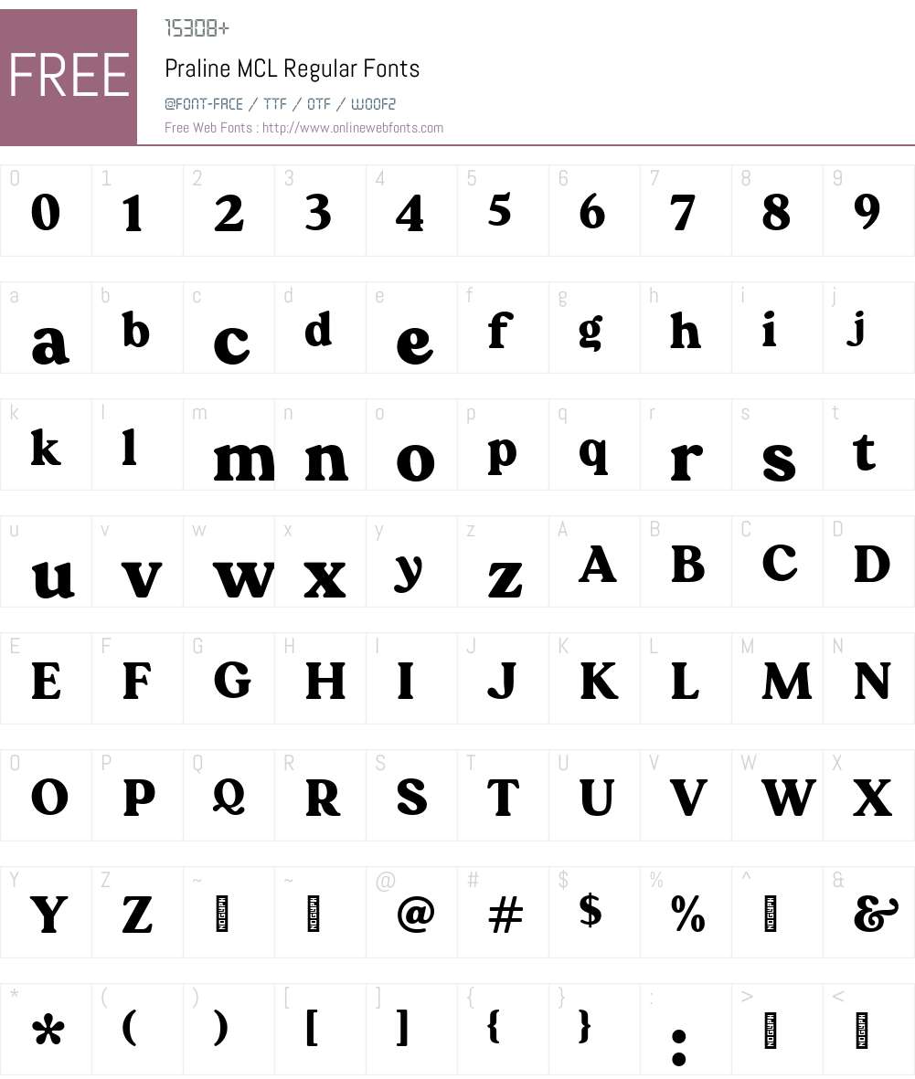 Praline MCL Regular 1.000 Fonts Free Download - OnlineWebFonts.COM