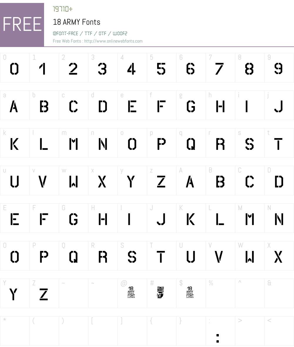 18 ARMY 1.00;December 13, 2019;FontCreator 11.0.0.2388 64-bit Fonts Free Download ...