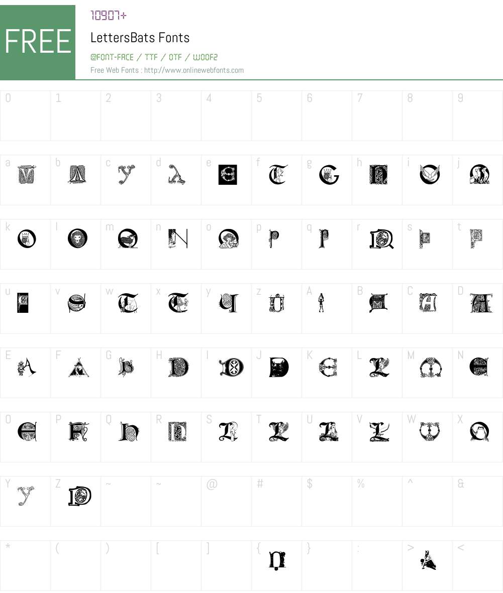 LettersBats 1.0 2005-10-18 Fonts Free Download - OnlineWebFonts.COM