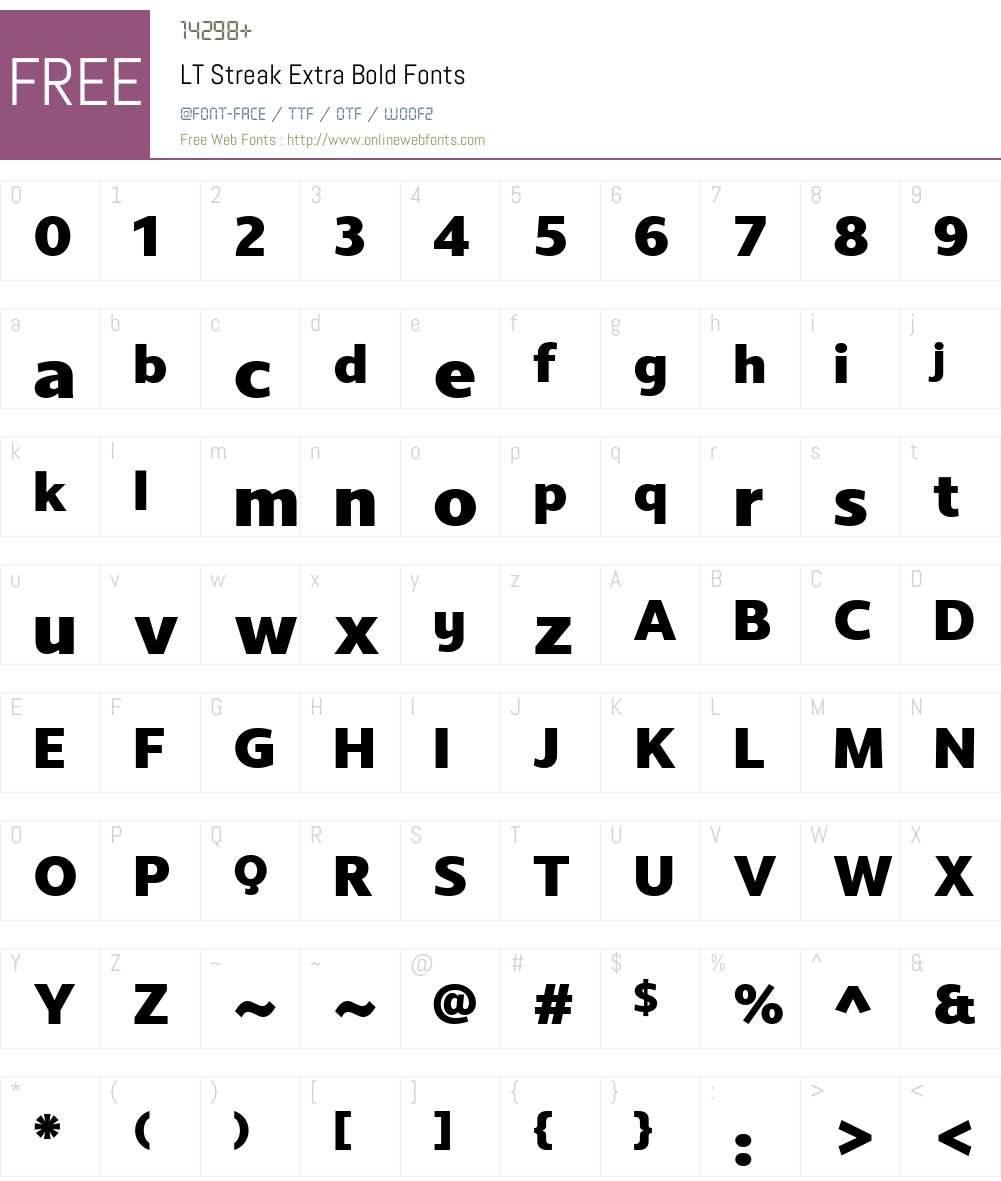 LT Streak ExtBd 1.000 Fonts Free Download - OnlineWebFonts.COM