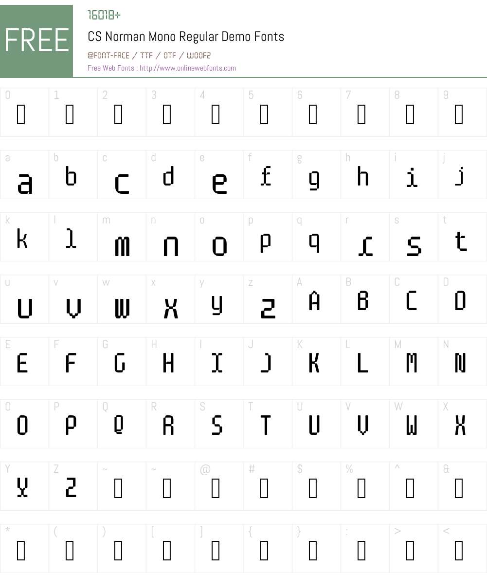 CS Norman Mono Demo 1.000 Fonts Free Download - OnlineWebFonts.COM