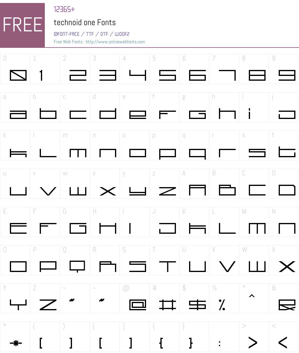 technoid one IBM/PC TrueType Windows95 1998-05-03 Fonts Free Download ...