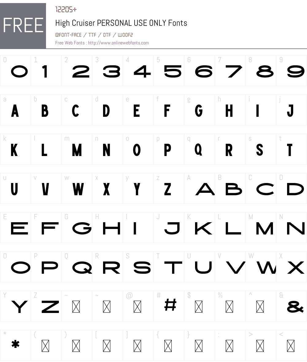 High Cruiser PERSONAL USE ONLY 1.024;Fontself Maker 3.5.2 Fonts Free ...