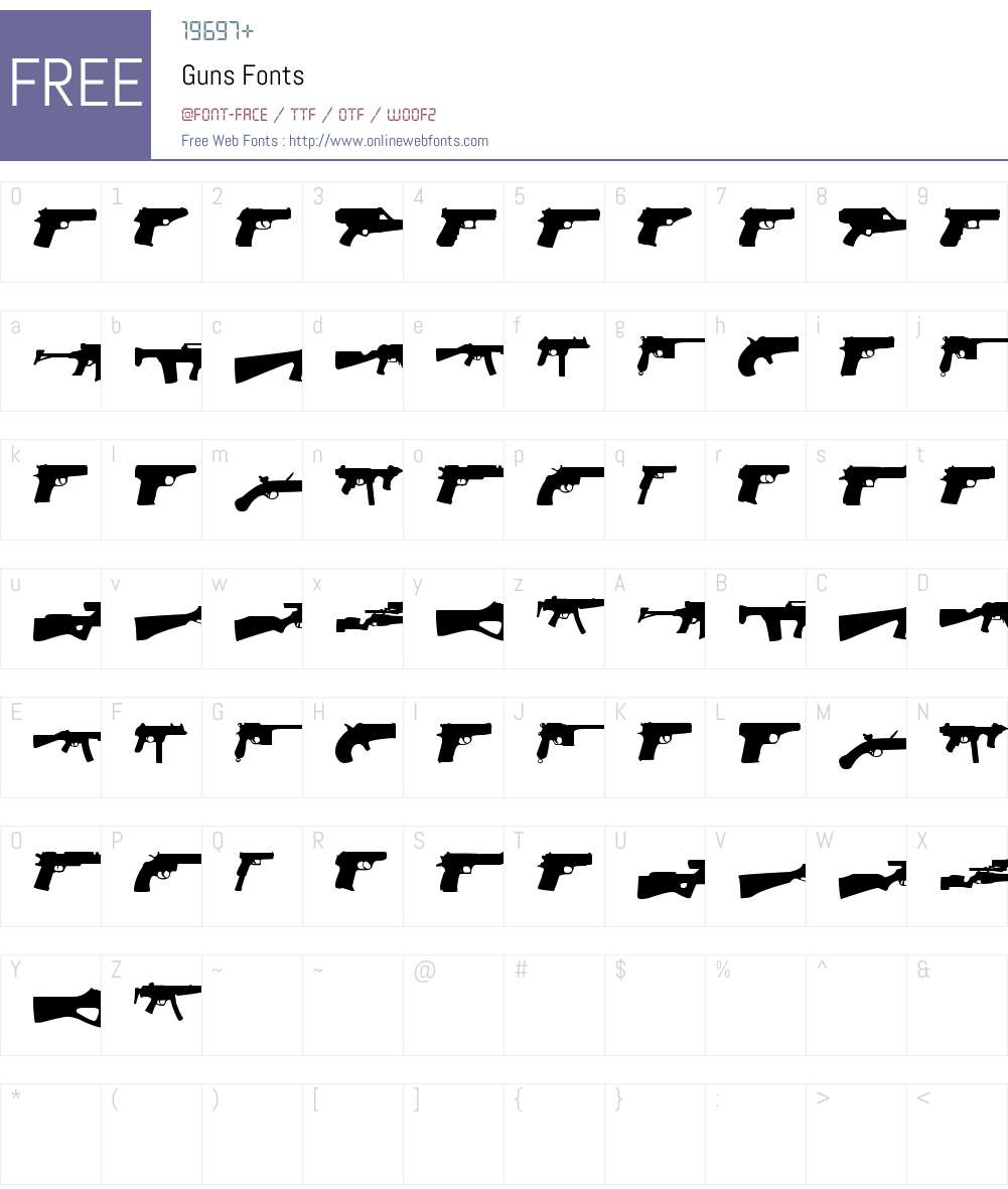 Guns 1.01 February 24, 2015, initial release Fonts Free Download ...