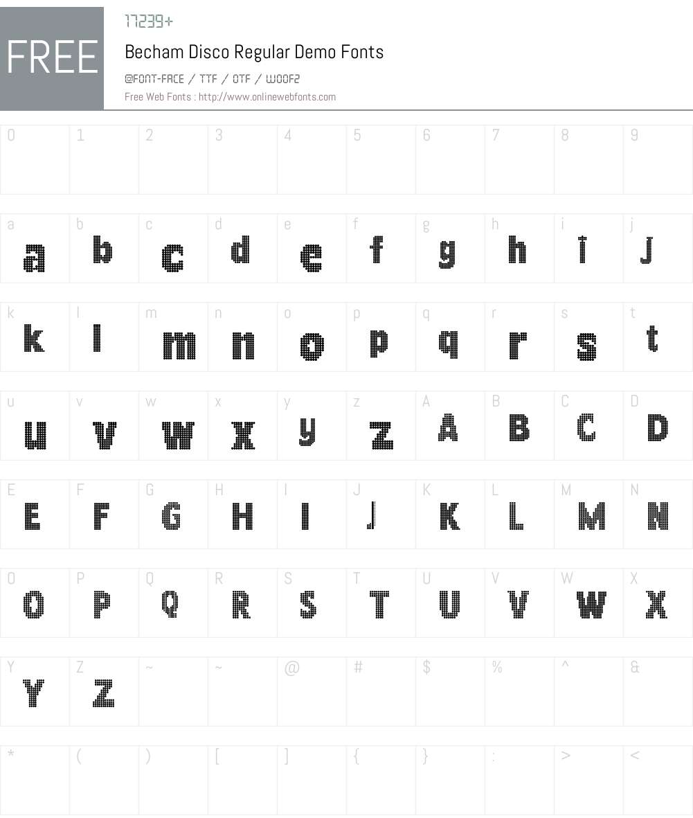 Becham Disco Demo 1.000 Fonts Free Download - OnlineWebFonts.COM