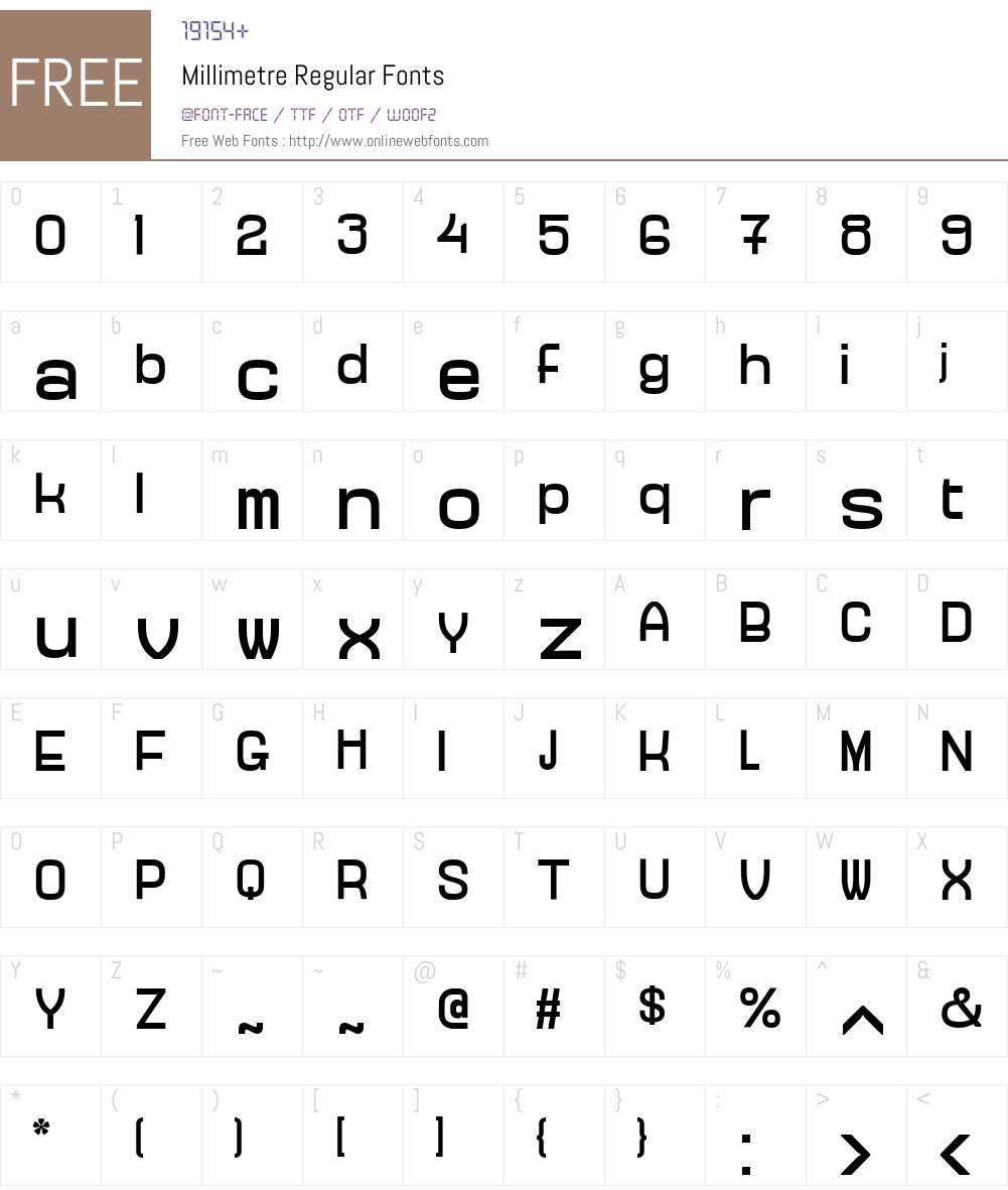 Millimetre Regular 0.000 Fonts Free Download - OnlineWebFonts.COM