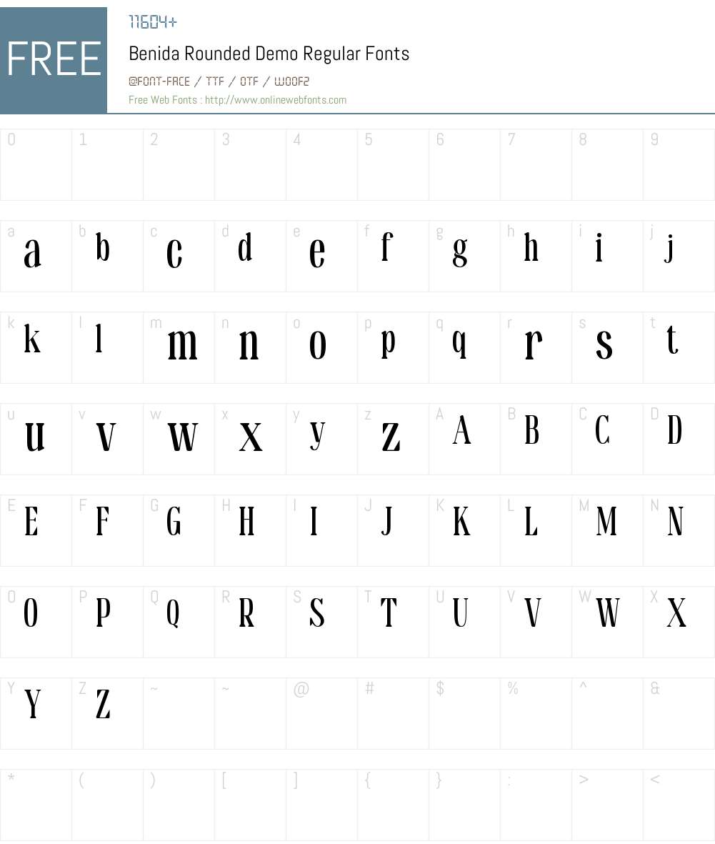 Benida Rounded Demo 1.000 Fonts Free Download - OnlineWebFonts.COM