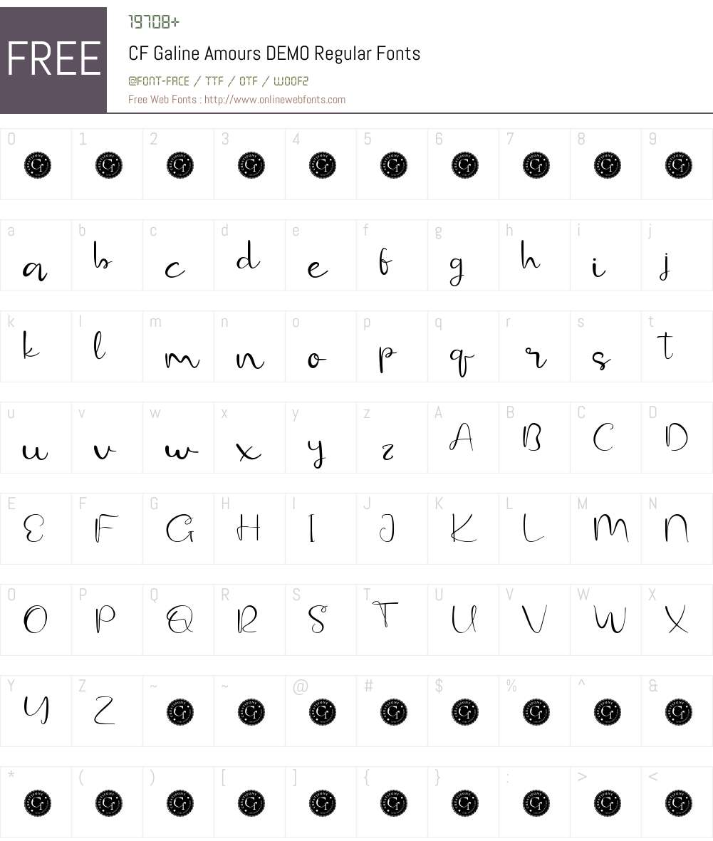 CF Galine Amours DEMO 1.000;Fontself Maker 3.5.8 Fonts Free Download ...